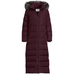 LANDS' END Maxi-Daunenmantel mit Kapuze, Damen,  Rot, Polyester, by Lands' End