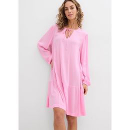 bonprix Tunika-Kleid aus flie&szlig;ender Viskose, rosa