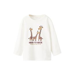 Mango Kids Shirt 'Jirafam' Jungen Gr&ouml;&szlig;e 104/110 rostbraun / curry / schwarz / offwhite