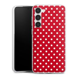 DeinDesign Galaxy S23+ Handy Silikon H&uuml;lle Case transparent Handyh&uuml;lle Retro Points Polka Dots Silikon Case