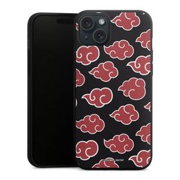 DeinDesign iPhone 15 Plus Handy Premium Silikon H&uuml;lle Handyh&uuml;lle schwarz Case Naruto Shippuden Pattern Akatsuki Silikon Premium Case
