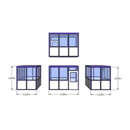 Mehrzweckhaus, Füllungen in Rundeckenoptik, für Innenbereich, LxB 3280 x 2220 mm kaiserkraft