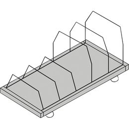 Kartonagemagazin, fahrbar, HxBxT 690 x 1015 x 600 mm, schwarz kaiserkraft