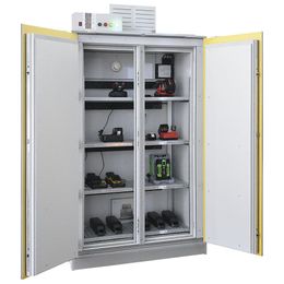 LaCont Akku-Sicherheits-Ladeschrank SiS Li-Ion 90 Safe Pro, ohne Brandunterdr&uuml;ckungssystem, HxB 2250 x 1212 mm, 4 Steckleisten