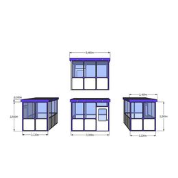 Mehrzweckhaus, F&uuml;llungen in Rundeckenoptik, f&uuml;r Au&szlig;enbereich, LxB 3280 x 2220 mm kaiserkraft