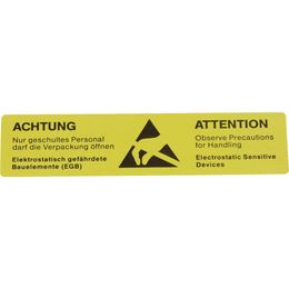 ratioform Warnetiketten, Aufdruck Elektrostatisch gef&auml;hrdet, permanent haftend, VE 1000 Stk, LxB 105 x 26 mm, ab 5 VE
