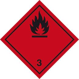 ratioform Gefahrgutaufkleber, Entz&uuml;ndbare fl&uuml;ssige Stoffe (Gefahr der Klasse 3), ohne Text, VE 500 Stk, rot, ab 20 VE