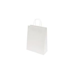 ratioform Papiertragetasche Toptwist, klassisch, wei&szlig;, LxBxH 240 x 110 x 310 mm, VE 150 Stk, ab 5 VE