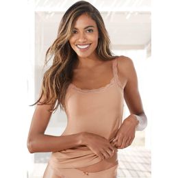 Lascana Damen Unterhemd, beige, schwarz, Gr&ouml;&szlig;e 44/46