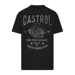 F4NT4STIC T-Shirt 'Castrol Retro Engine' Herren Gr&ouml;&szlig;e XS grau / schwarz