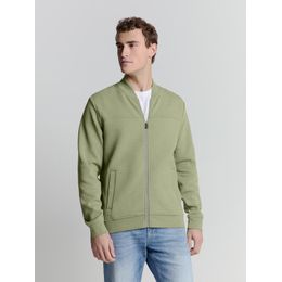 Sweater NO EXCESS "NO EXCESS Jacquard sweatshirt mit Vollrei&szlig;verschluss", Herren, Gr. M, gr&uuml;n (pastellgr&uuml;n), 64% Polyester, 35% Baumwolle, 1% Elasthan, Sweatshirts Sweater