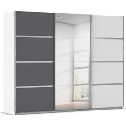 Kleiderschrank Rauch "Schwebetürenschrank OTTO´s Choice Garderobe Schrank TOP ANGEBOT Avola", weiß (alpinweiß, graumetallic, leisten chrom), B:271cm H:210cm T:62cm, Holzwerkstoff, Schränke, mit eleganten Zierleisten in Chrom, Schwarz oder Weiß MADE IN GERMANY