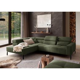Ecksofa Home Affaire, B:282cm H:75cm T:224cmturtle, 100% Polyester, Sofas, "Claya Move, L-Form, Kopf- & Rückenverstellung, Breite 282 cm"