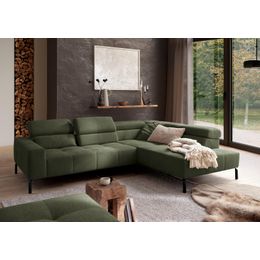 Ecksofa Home Affaire, B:282cm H:75cm T:224cmturtle, 100% Polyester, Wohnzimmer, Sofas, "Claya Move, L-Form, Kopf- & Rückenverstellung, Breite 282 cm"