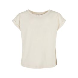 Urban Classics Mädchen T-Shirt "Urban Classics Damen Girls Organic Extended Shoulder Tee"sandweiß, Gr. 146, unifarben, 100% Baumwolle, Shirts