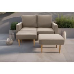 2-Sitzer DOMO collection "Slunce, Outdoor-Raumwunder", braun, B:170cm H:95cm T:105cm, 100% Olefin, Sofas, 2-Sitzer, 2-Sitzer inkl. 2 Hocker, Outdoor geeignet