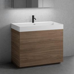 neoro n50 Unterschrank B: 100 cm mit 2 Ausz&uuml;gen, Waschtisch mit 1 Hahnloch wei&szlig; matt,, BN0139WM+BN0443WL,