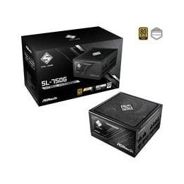 Asrock Steel Legend SL-750G, PC-Netzteil schwarz, 1x 12-Pin High Power GPU, 2x PCIe, Kabelmanagement, 750 Watt
