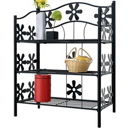 Deuba Metallregal Mattschwarz 70x60x30cm