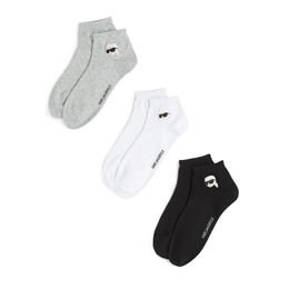 K by KARL LAGERFELD Karl Lagerfeld Socken 'IKON' Damen Gr&ouml;&szlig;e 35/38 graumeliert / schwarz / wei&szlig;