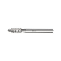 Pferd TOOLS HSS Fr&auml;sstift Flammenform B &Oslash; 08x20mm Schaft-&Oslash; 6 mm Z 3 universal mittel fein Spanbrecher (22407136)