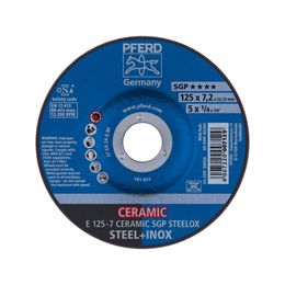 Pferd TOOLS Schruppscheibe E 125x7,2x22,23 mm CERAMIC Leistungslinie SG STEELOX f&uuml;r Stahl/Edelstahl (62212300)
