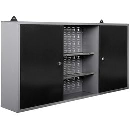 Hängeschrank ONDIS24 "Kurt", grau (anthrazit), B:120cm H:60cm T:20cm, Schränke, Hängeschrank, 2-türig mit offenem Mittelteil, abschließbar