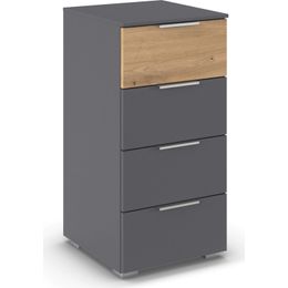 Schubkastenkommode Rauch "Highboard Sideboard Schubladenkommode Kommode ASTANA", graumetallic, eiche artisan, B:40cm H:81cm T:42cm, Holzwerkstoff, Sideboards