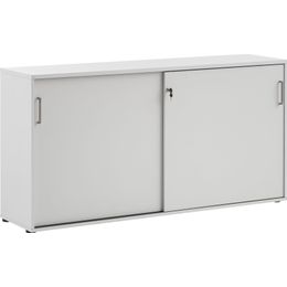 Aktenschrank Schildmeyer "Serie 1500 made in Germany", grau (lichtgrau), B:160,2cm H:84,2cm T:41cm, FSC-zertifizierter Holzwerkstoff, Schränke, abschließbare Kommode, Maße B160,2 x T41 x H84,2 cm, Made in Germany