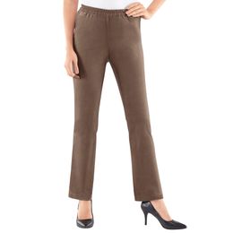 Schlupfhose Classic Basics, Damen, Gr. 215, Extrakurzgr&ouml;&szlig;en, grau (taupe), 98% Baumwolle, 2% Elasthan, unifarben, lang, Hosen Schlupfhose