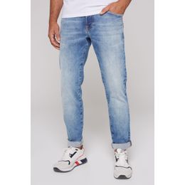 Regular-fit-Jeans CAMP DAVID, Herren, Gr. 30, L&auml;nge 34, blau (salt blau used), Material: 98% Baumwolle, 2% Elasthan, Zusatz: Enth&auml;lt nichttextile Teile tierischen Ursprungs (Badge), Abriebeffekte, regular fit, Jeans, mit hoher Leibh&ouml;he
