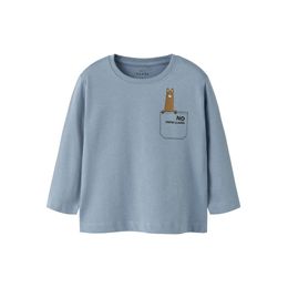 name it Shirt 'NMMVAGNO' Jungen Gr&ouml;&szlig;e 122/128 taubenblau / karamell / schwarz