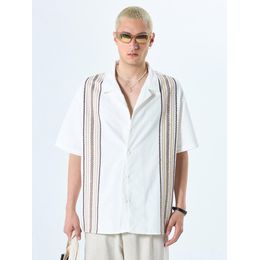 VAMOS CLO Hemd Herren Gr&ouml;&szlig;e M beige / braun / wei&szlig;