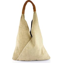 ORE10 Leder-Shopper "Lord" in Beige - (B)34 x (H)39 x (T)8 cm - 77% | Damen-taschen