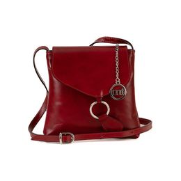 Mia Tomazzi Leder-Umh&auml;ngetasche "Ortica" in Rot - (B)22 x (H)20 x (T)5 cm - 72% | Damen-taschen