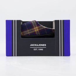 Jack & Jones Dunkelblaue Hausschuhe mit Karomuster