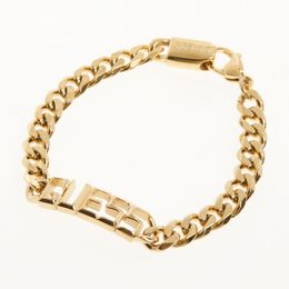 Guess Goldfarbenes Armband mit Logo-Zwischenglied
