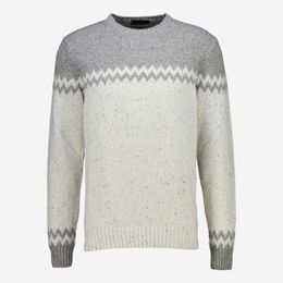 Ferrante Weißer und grauer Pullover aus Wollmischung
