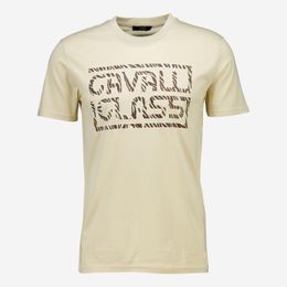 Cavalli Class Hellgelbes T-Shirt mit Logo