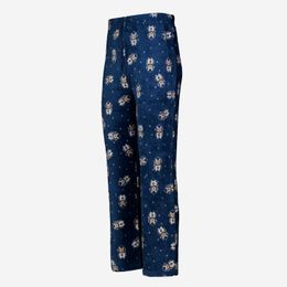 Dunkelblaue Pyjamahose mit Hund-Astronauten-Muster