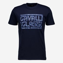 Cavalli Class Dunkelblaues T-Shirt mit Logo