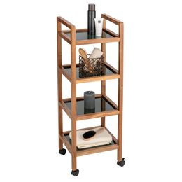 Wenko Regal 'Fondi' Akazienholz braun, schwarz 35 x 101,5 x 31 cm