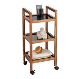 Wenko Regal 'Fondi' Akazienholz braun, schwarz 35 x 76,5 x 31 cm