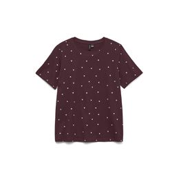V&eacute;ro Moda Vero Moda T-Shirt 'VMPAULINA' Damen Gr&ouml;&szlig;e XS weinrot / silber