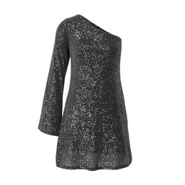 River Island Kleid Damen Gr&ouml;&szlig;e 40 dunkelgrau / silber