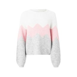 Only Pullover 'ONLMAE' Damen Gr&ouml;&szlig;e XL grau / rosa / wei&szlig;