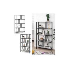 VICCO Loft B&uuml;cherregal FYRK Wandregal Standregal Aufbewahrung 146x80x30 Beton