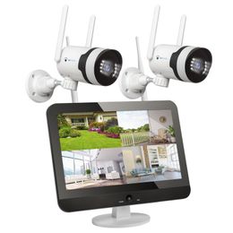 LUVISION Dual WLAN PTZ &Uuml;berwachungssystem mit Monitor 5MP, Mikrofon, Sirene, Nachtsicht, KI Bewegungsverfolgung 8 Kameras