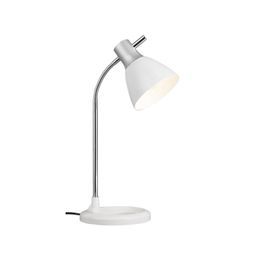 Brilliant Lampe Jan Tischleuchte silber/wei&szlig; 1x A60, E27, 40W, geeignet f&uuml;r Normallampen (nicht enthalten) Mit Druckschalter am Kopf