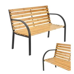 Juskys Gartenbank Modena &ndash; 2-Sitzer Sitzbank mit Armlehnen & R&uuml;ckenlehne &ndash; 120x62x82 cm